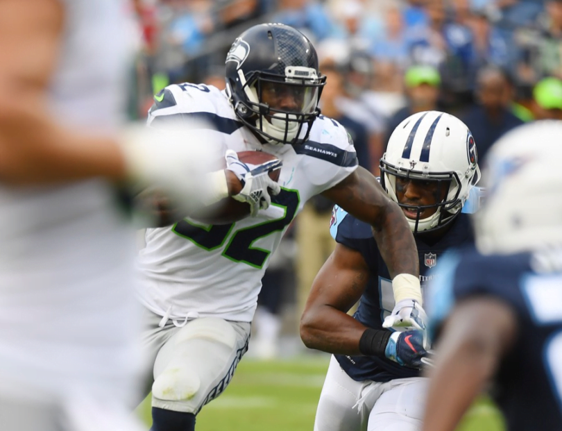 Chris Carson Scores First NFL Touchdown as a Seattle Seahawk | Pistols ...