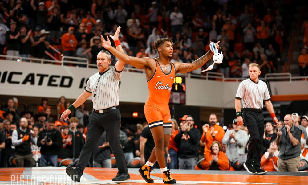 OSU Wrestling: Cowboys Beat Air Force 34-6 | Pistols Firing
