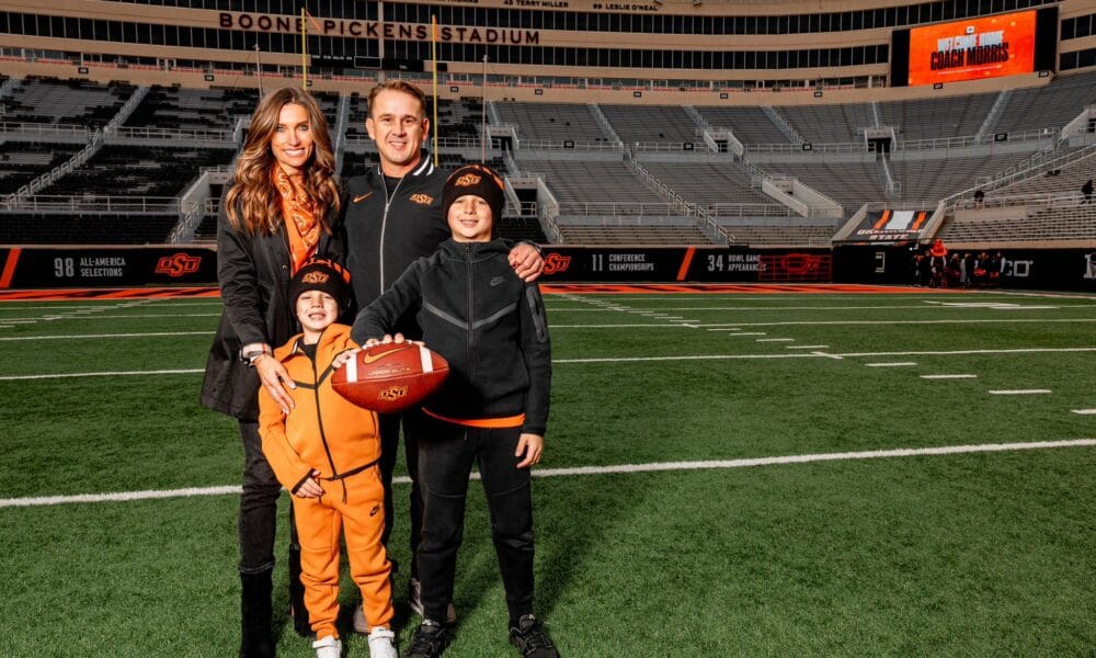 New Oklahoma State Coach Eric Morris Arrives in Stillwater | Pistols Firing